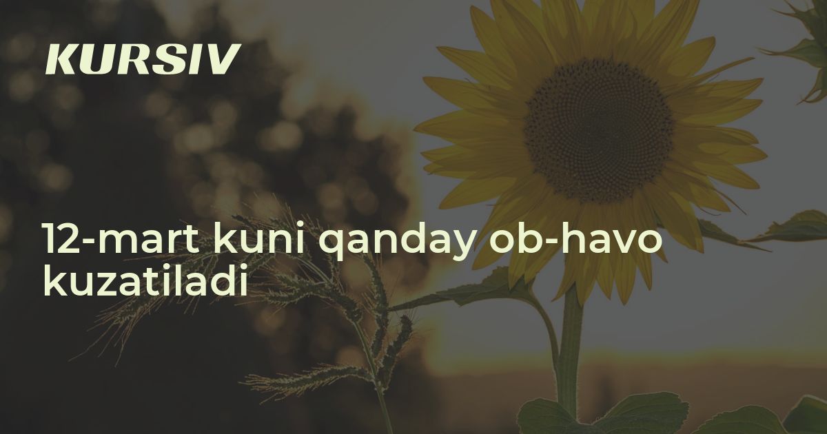 12-mart kuni qanday ob-havo kuzatiladi